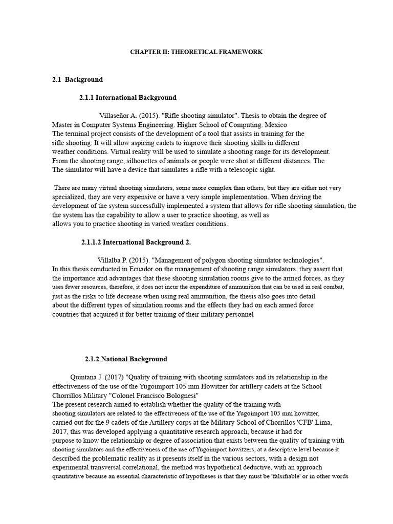 Chapter Ii - Theoretical Framework | PDF | Simulation | Firearms