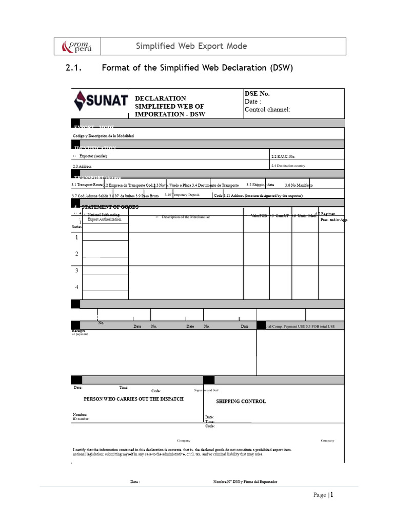 Simplified Import Declaration | PDF