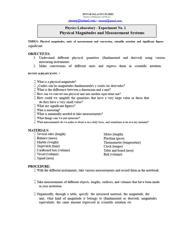 Physics Lab: Measurement & Motion Concepts | PDF | Force | Euclidean Vector