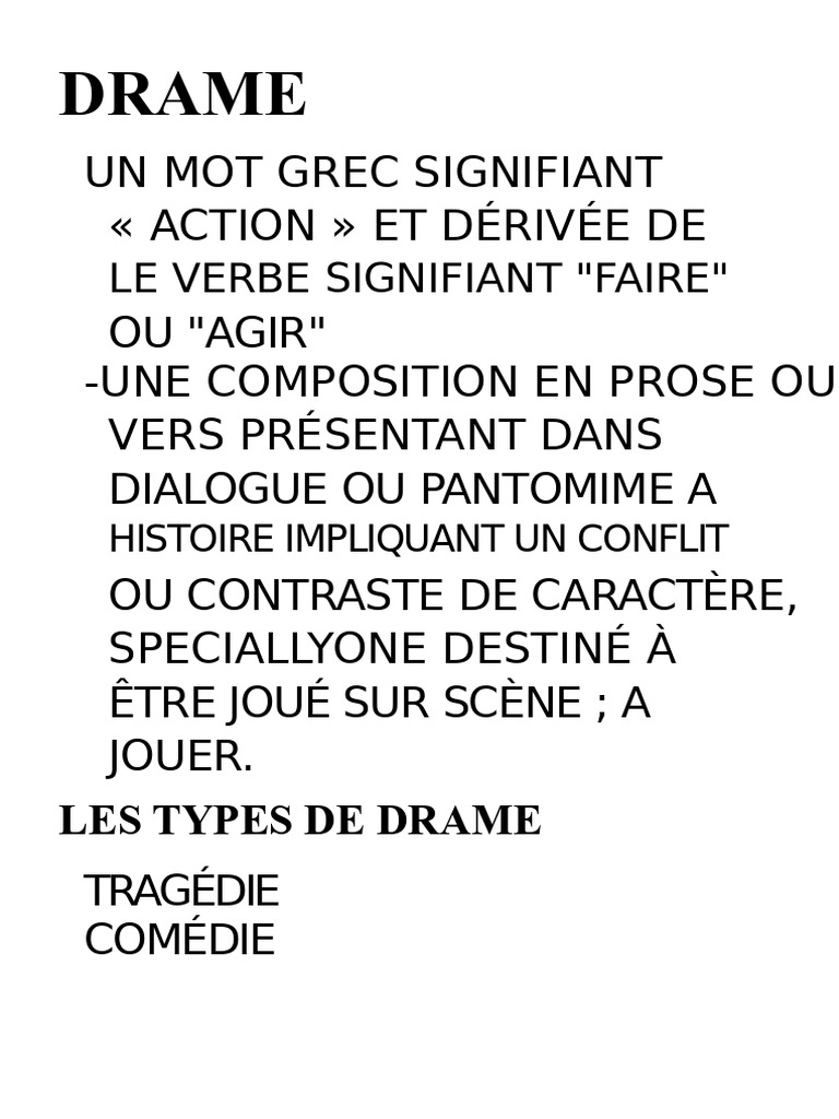 Histoire et Évolution du Drame | PDF | Comédie | Tragédie