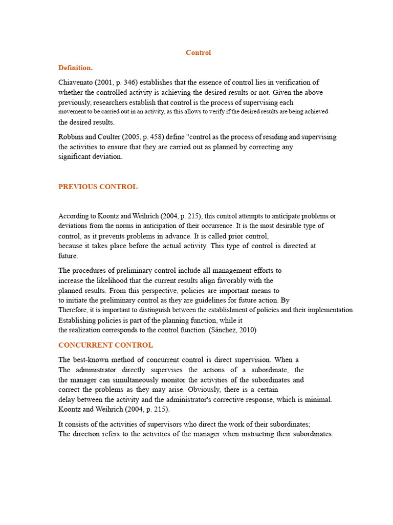 Control and Types of Control | PDF