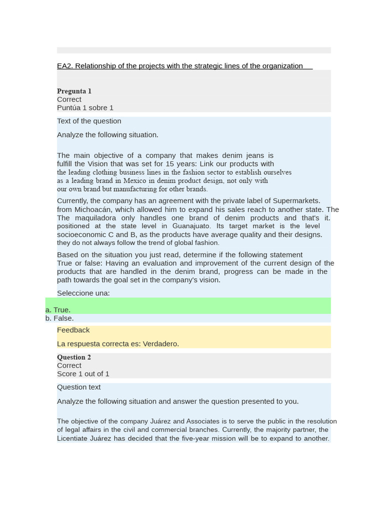 EA2. Relationship of Projects With The Strategic Lines of The ...