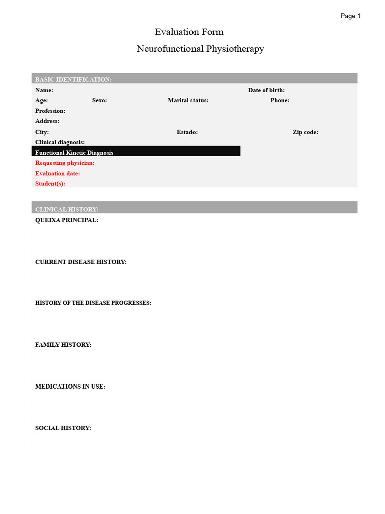 Neurological Assessment Form | PDF | Physical Examination | Physical ...