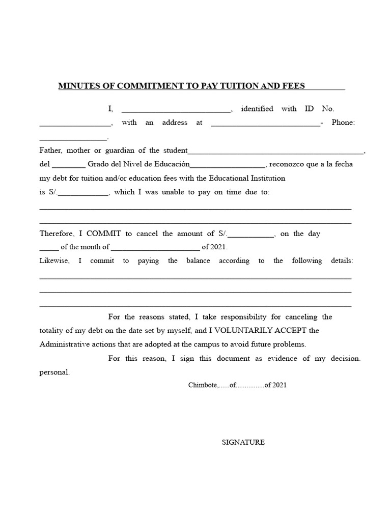 Payment Commitment Agreement | PDF