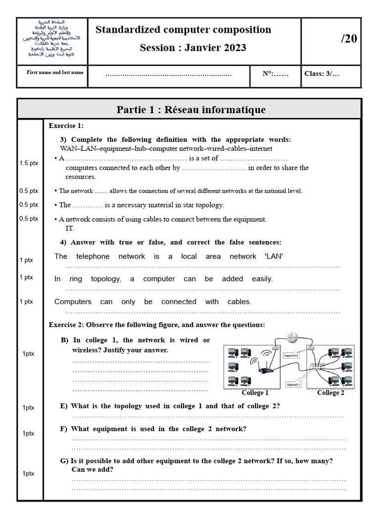 Standardized Local Computer Exam 3AC 3APIC 2023 | PDF | Local Area ...