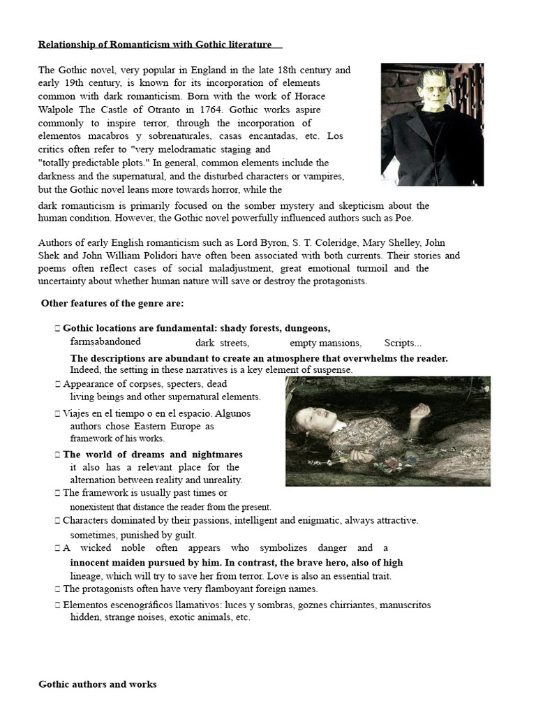 Relationship of Romanticism With Gothic Literature | PDF | Gothic ...