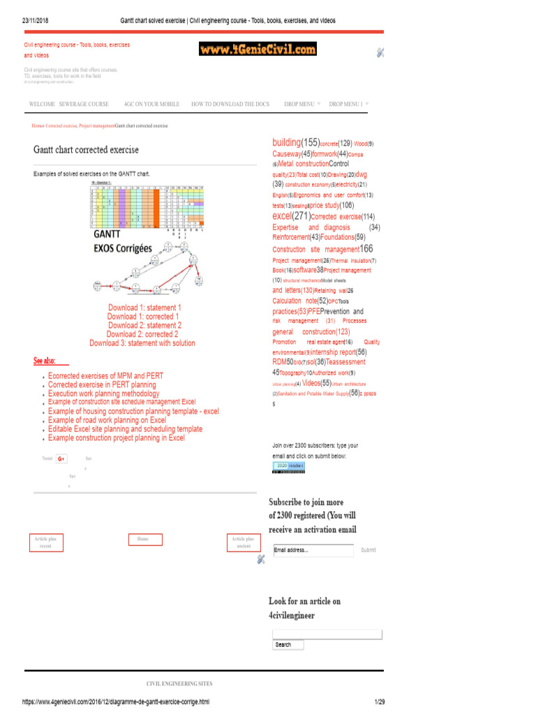 Examples of Solved Exercises On The GANTT Chart | PDF