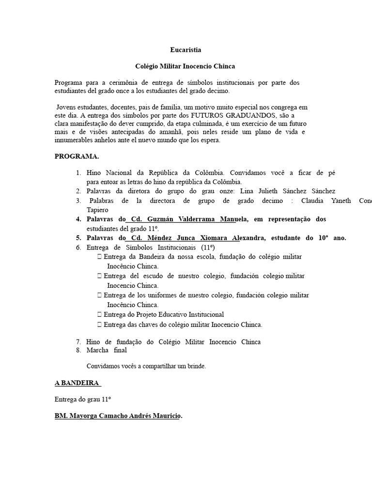 Programa Entrega de Símbolos Finais | PDF