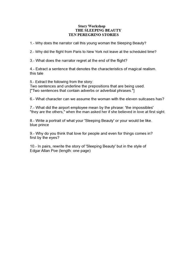 Sleeping Beauty Story Workshop | PDF