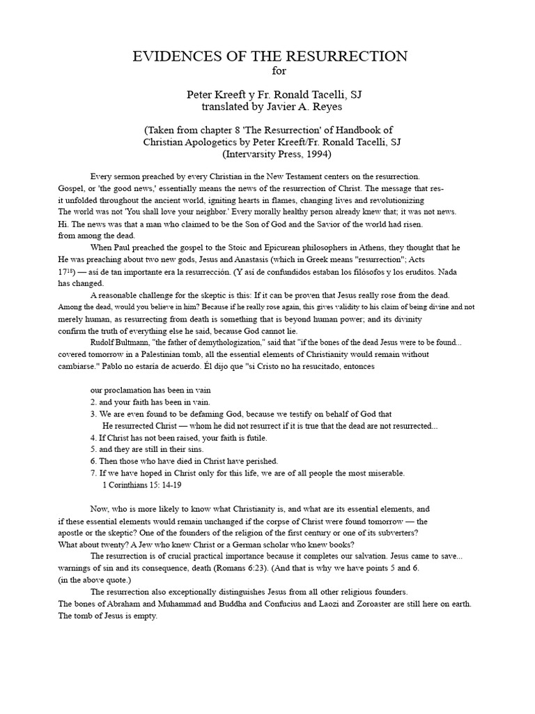 Evidence for Christ's Resurrection | PDF | Resurrection Of Jesus | Jesus