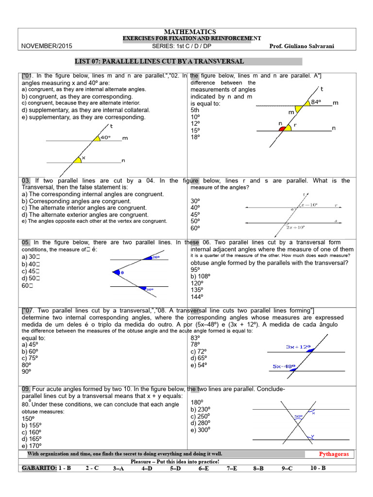 291029135-List-07-First-Years-Parallel-Lines-Cut-By-Transversal-With ...