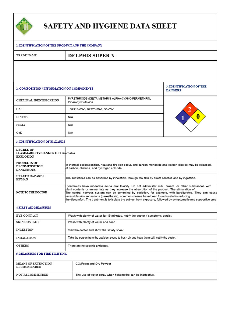 Safety Data Sheet DELPHIS SUPER X | PDF | Water | Firefighting