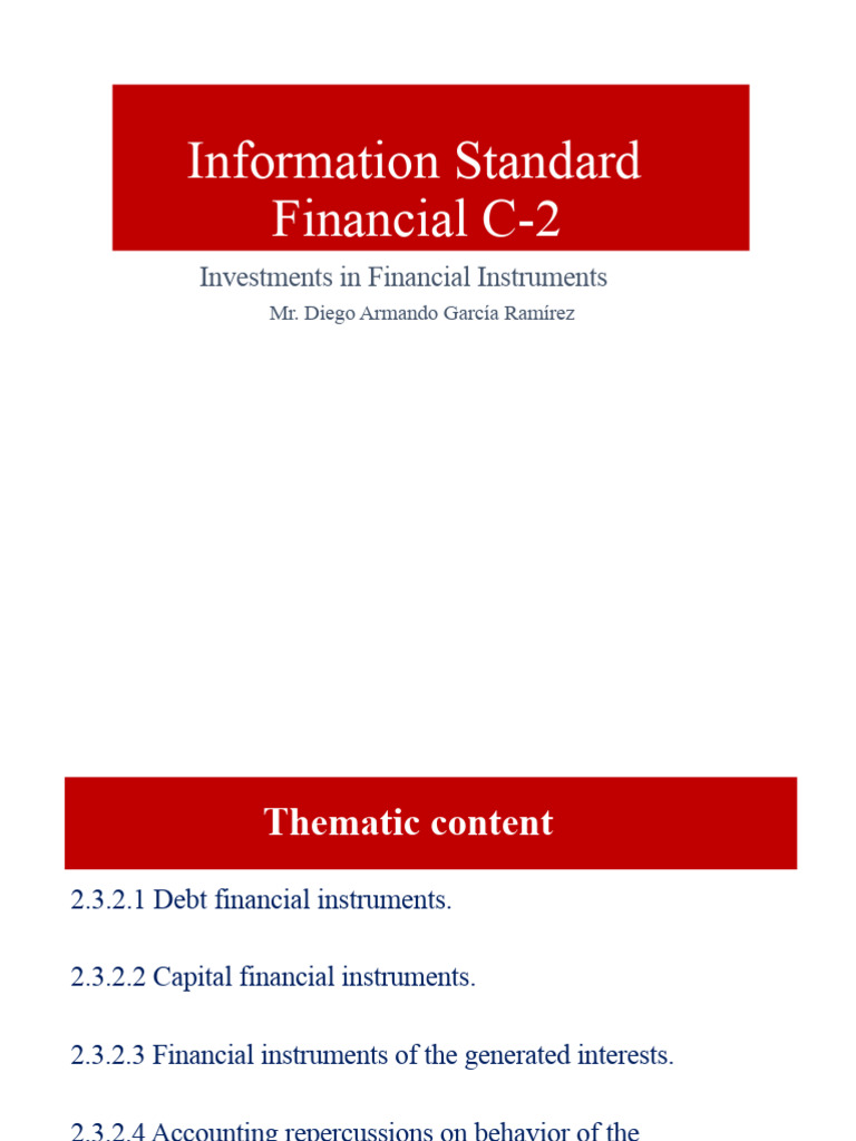 Notes On Financial Instruments | PDF | Investing | Interest
