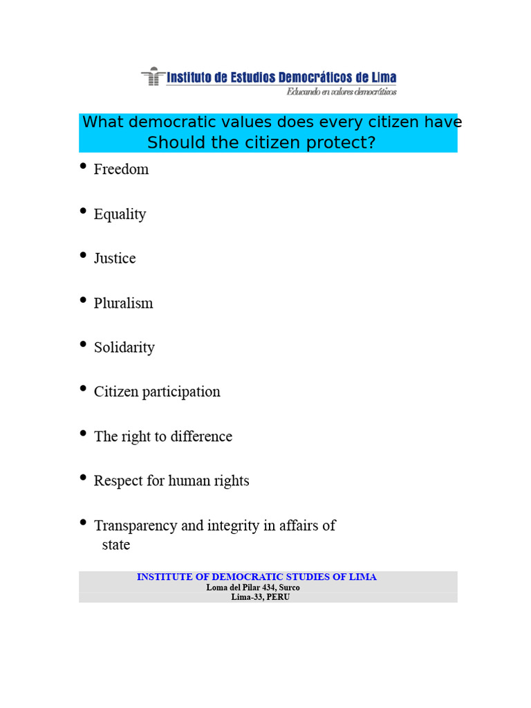 What Democratic Values To Protect | PDF