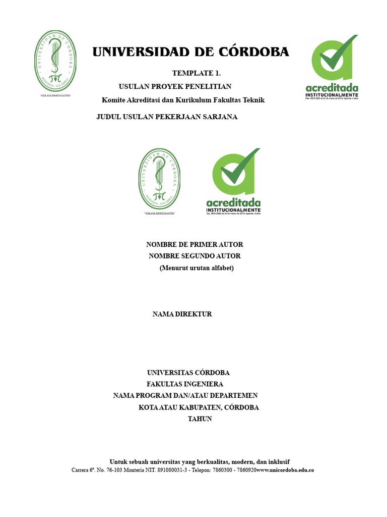 Lampiran 2. Template 1. Proposal Penelitian | PDF