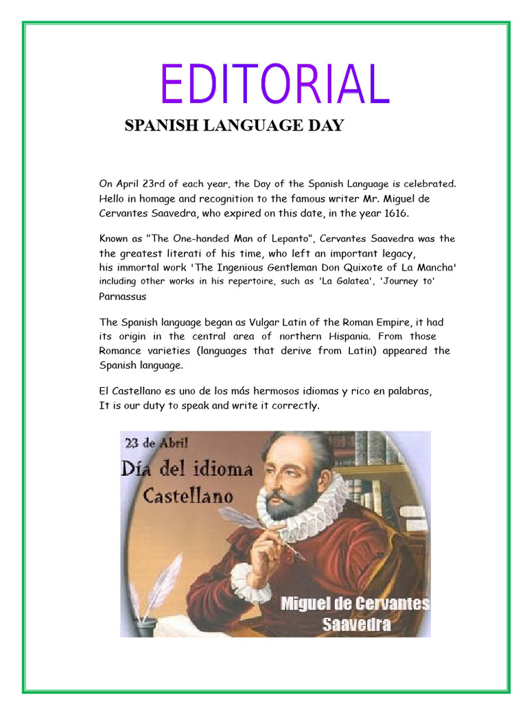 Celebrating Spanish Language Day | PDF | Spanish Language | Spain