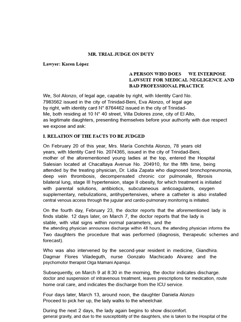 Original Complaint | PDF | Informed Consent | Medicine