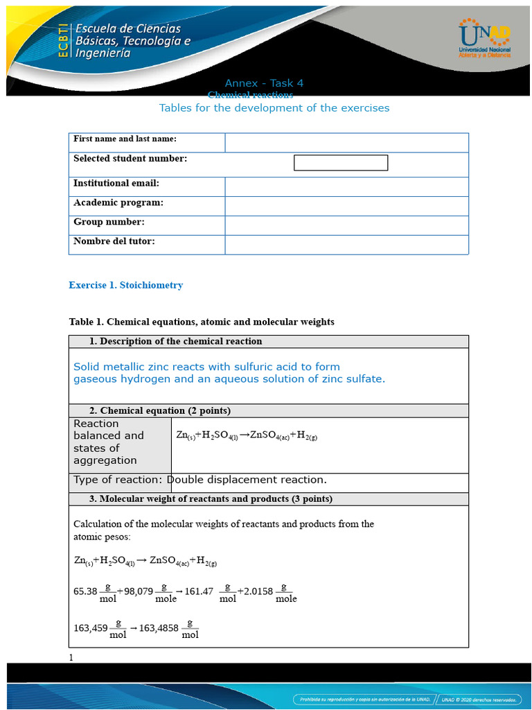 Annex - Task 4 Chemistry....docx | PDF | Stoichiometry | Mole (Unit)
