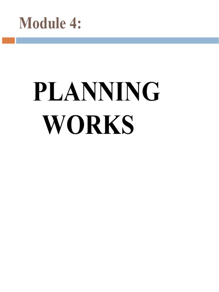 Module 4 - WORK PLANNING | PDF