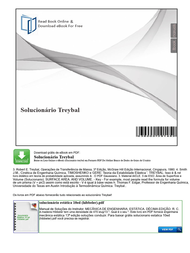 solucionário-treybal | PDF | Equações | Física