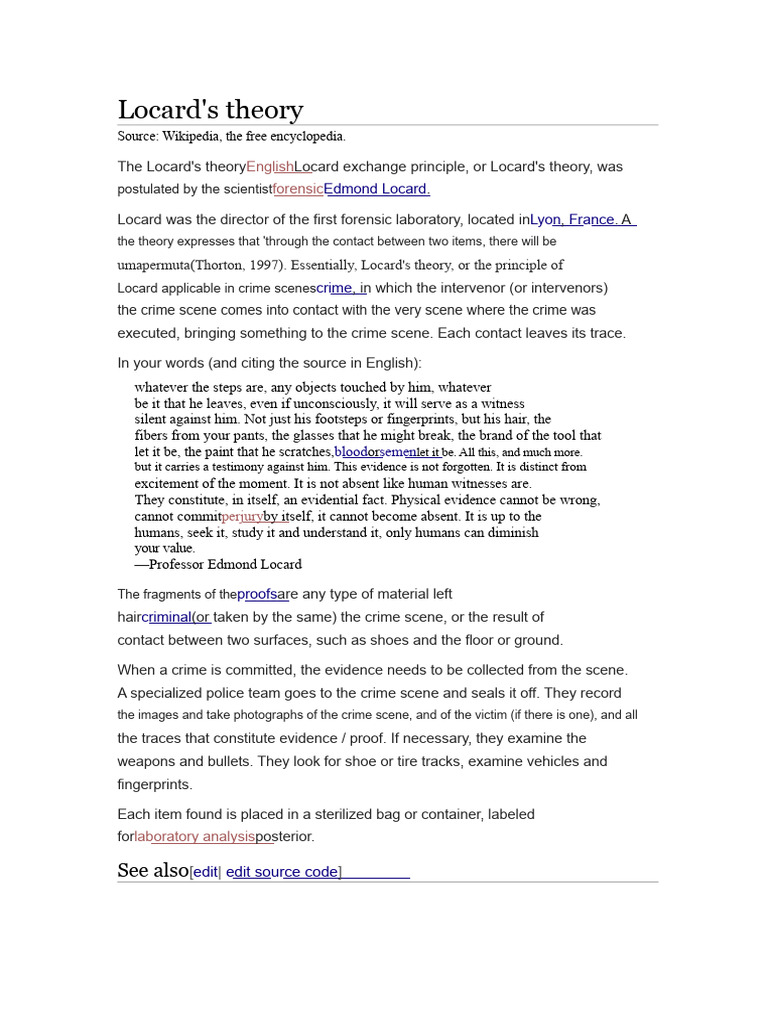 Understanding Locard's Exchange Principle | PDF