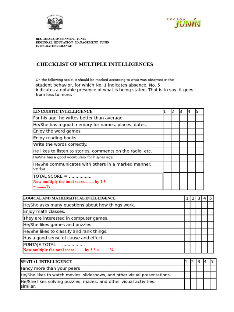 List of Multiple Intelligences | PDF | Learning | Cognitive Science
