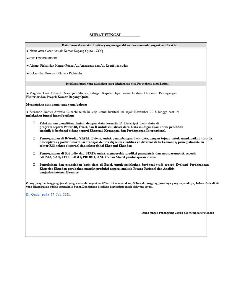 Model surat fungsi | PDF