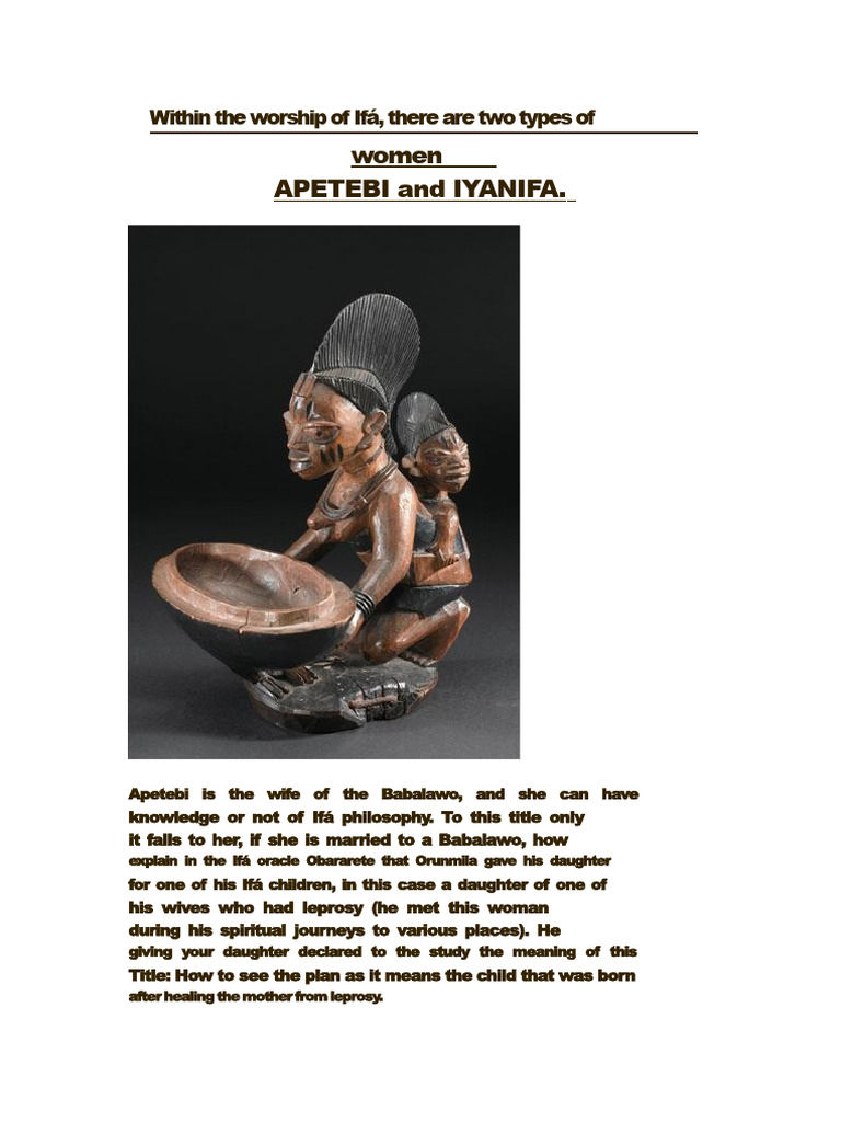 Within The Ifá Cult, There Are Two Types of Women. | PDF