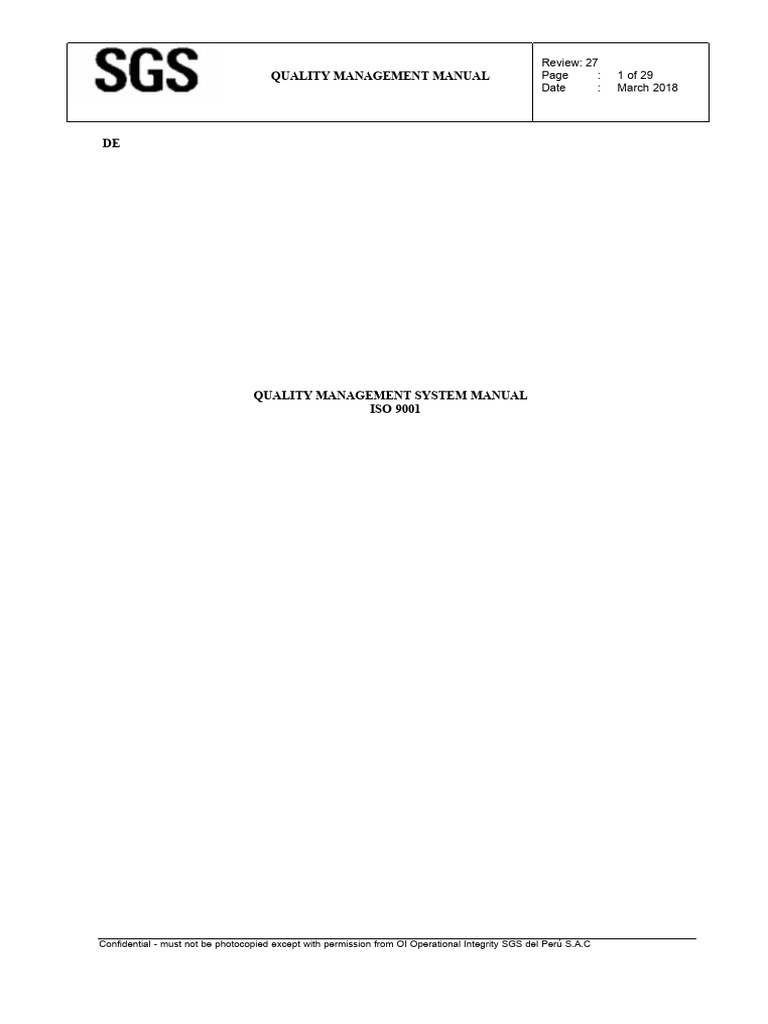 Quality Management System Manual Iso 9001 | PDF | Quality Management ...