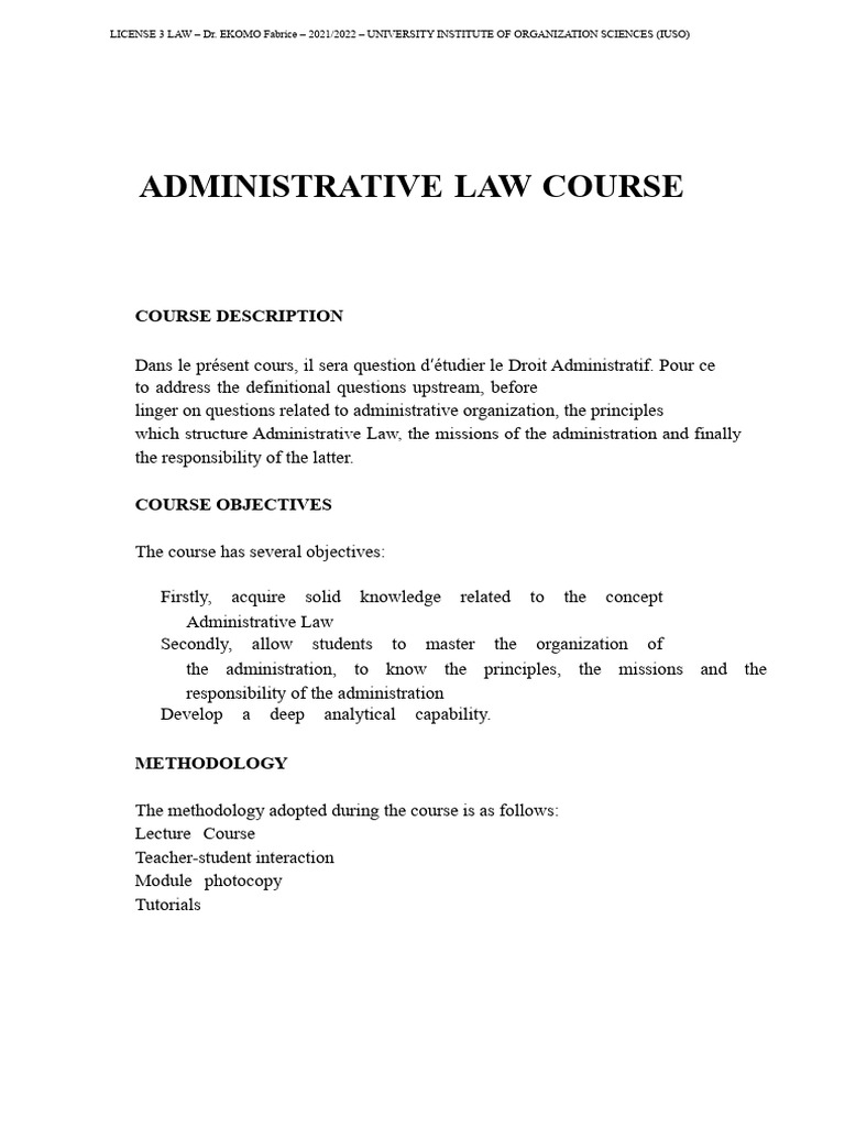 Administrative Law Basic Training L3 | PDF | Annulment | Decree