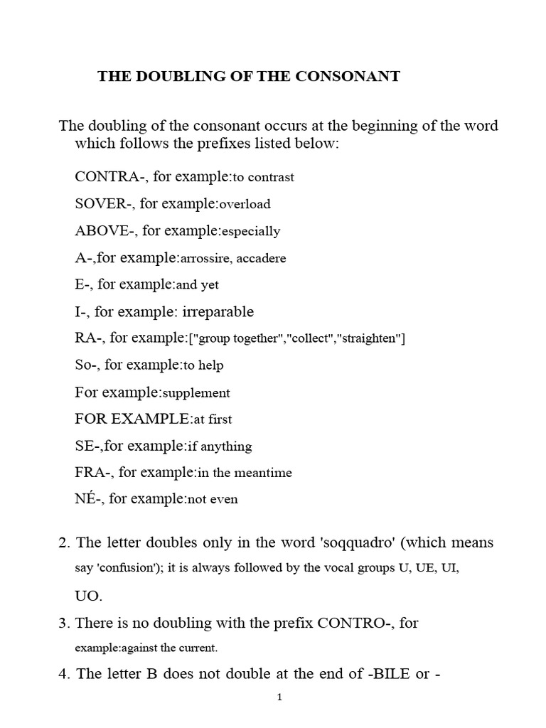 The Doubling of The Consonant | PDF