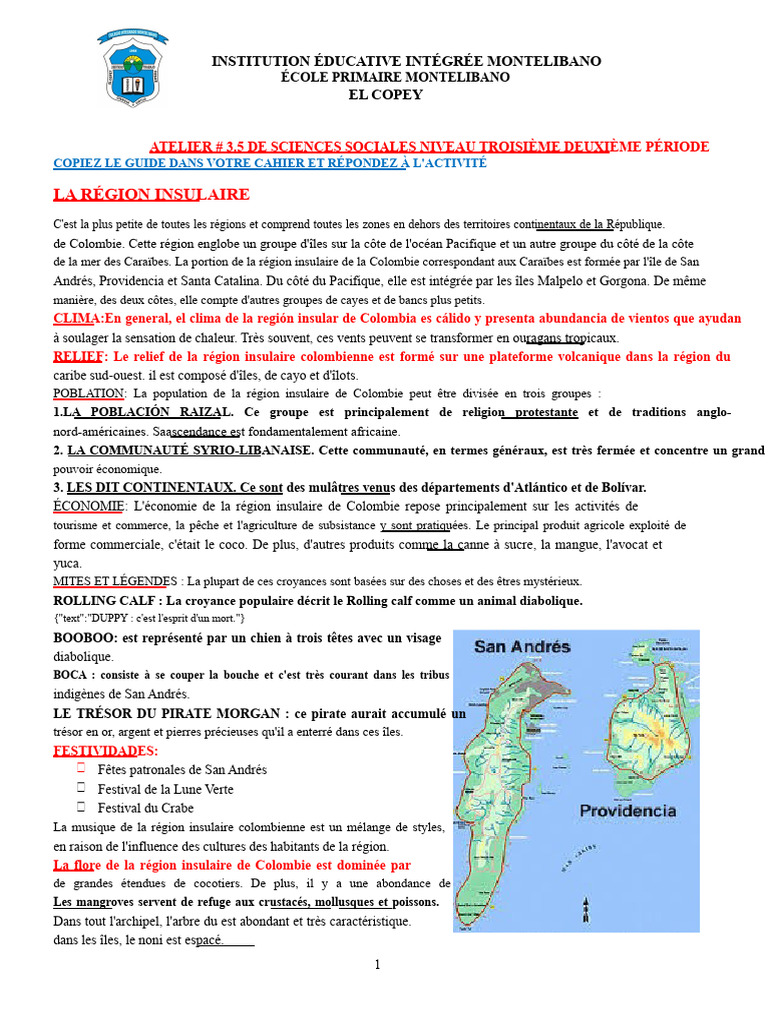 Découverte de la région insulaire colombienne | PDF | Antilles | Colombie