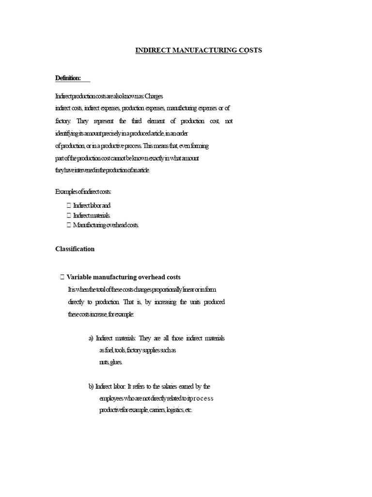 Indirect Manufacturing Costs 1 | PDF | Equity (Finance) | Balance Sheet