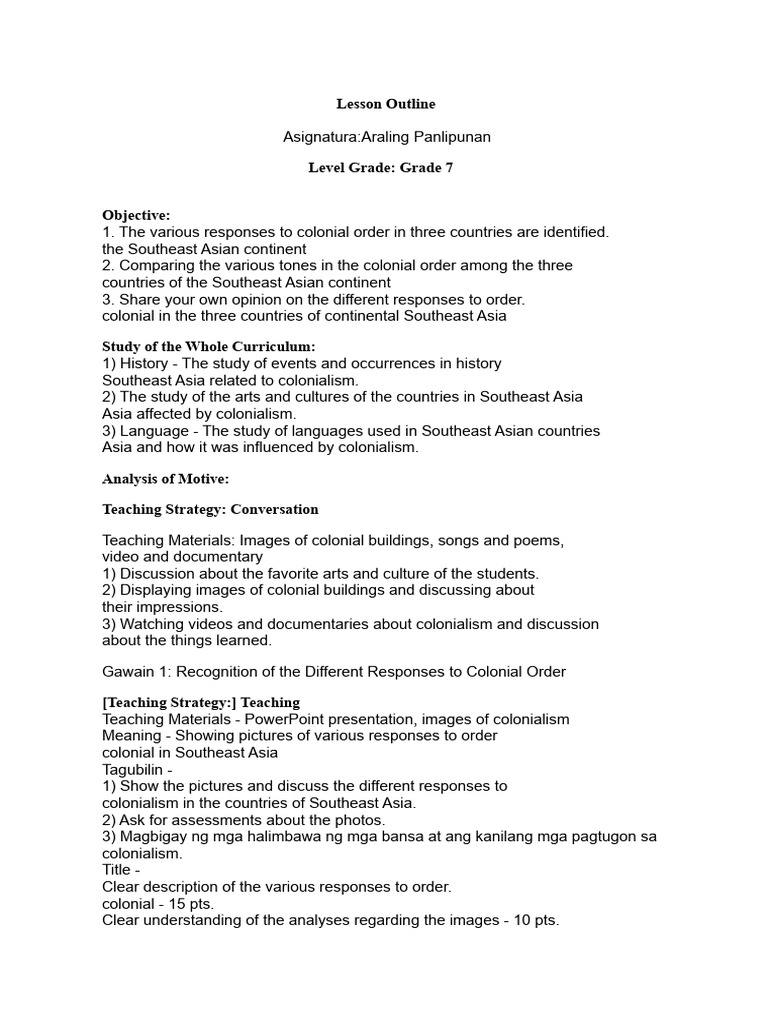 4As-LP social studies | PDF | Asia | Cognitive Science