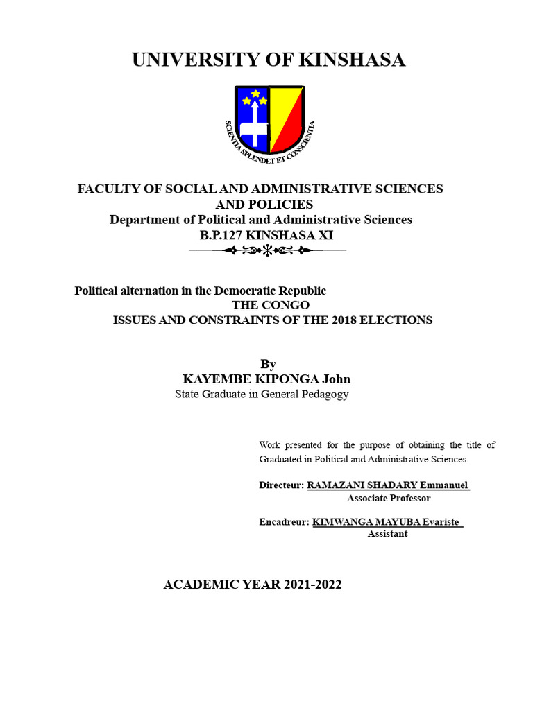 TFC Very Good Correct Kayembe | PDF | Democratic Republic Of The Congo ...