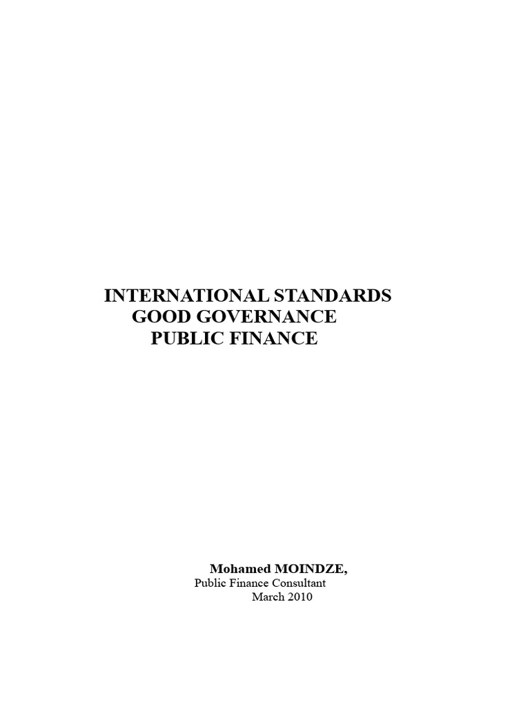 International Standards For Good Public Financial Governance | PDF ...