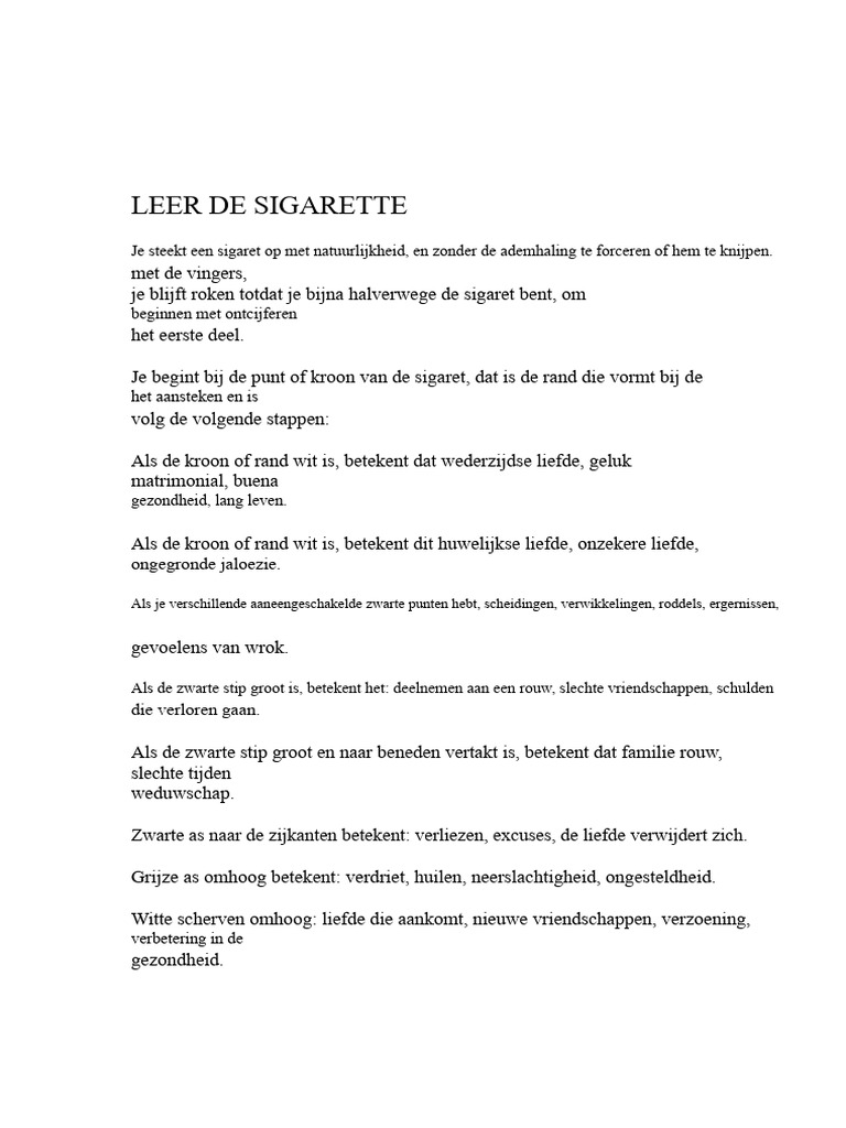 Leer de Sigaret | PDF