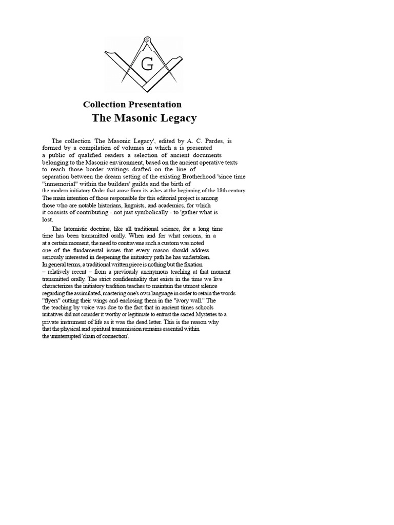 Legacy Text II | PDF | Freemasonry | Masonic Lodge