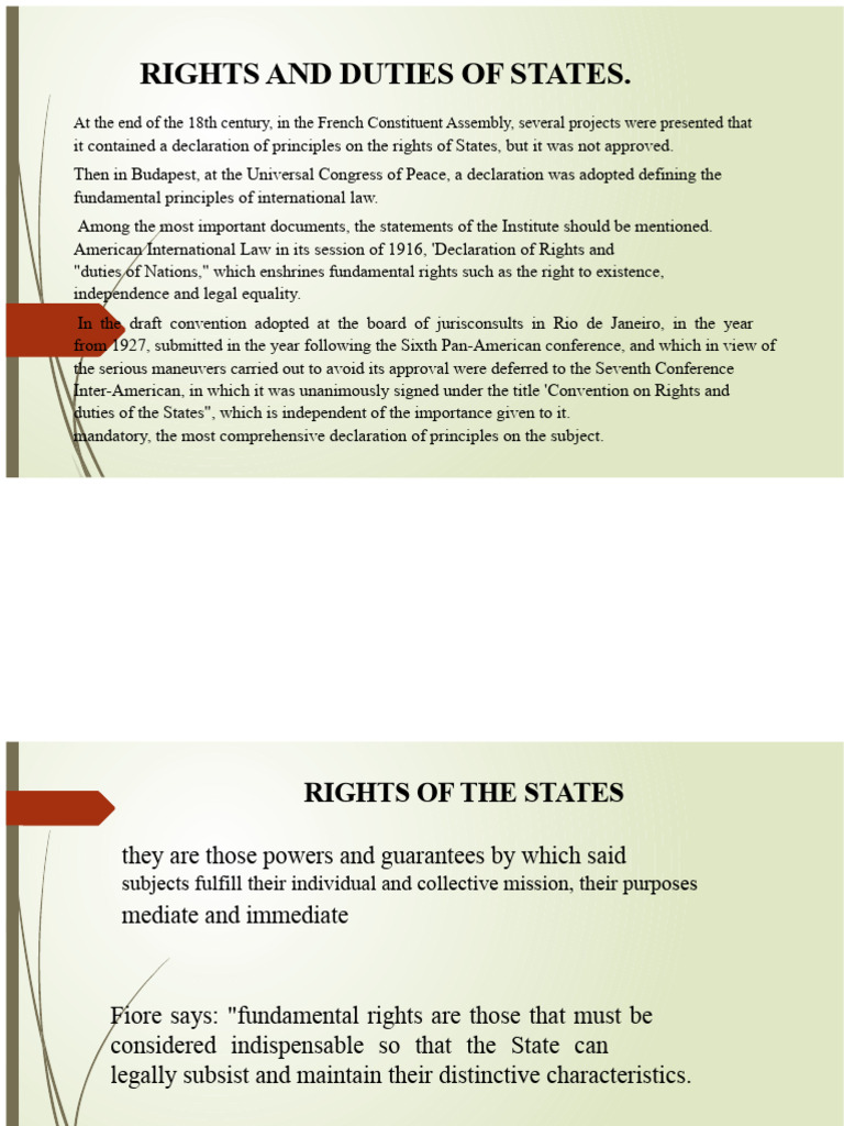 Rights and Duties of States Explained | PDF | International Law | Rule ...