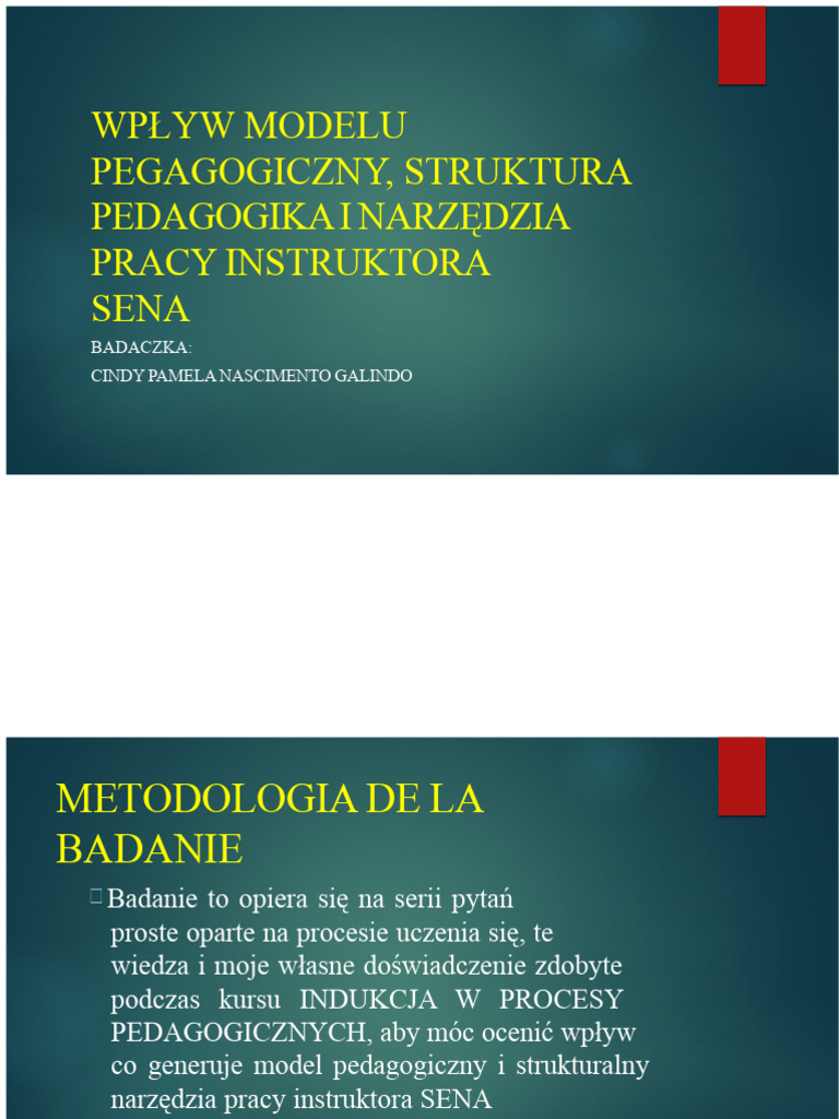 Wpływ Modelu Pedagogicznego, Struktury Pedagogicznej I Narzędzi Pracy ...