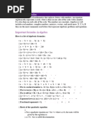 Comprehensive Algebraic Identities Guide | PDF