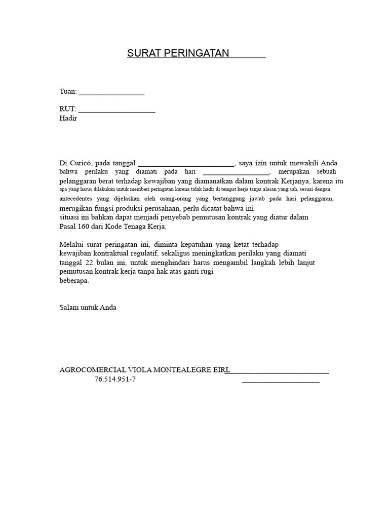 Surat Peringatan | PDF