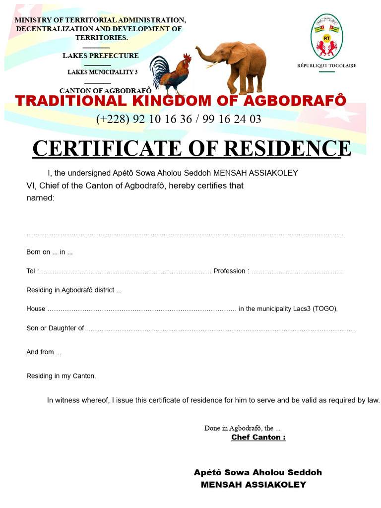 Certificate of Residence | PDF