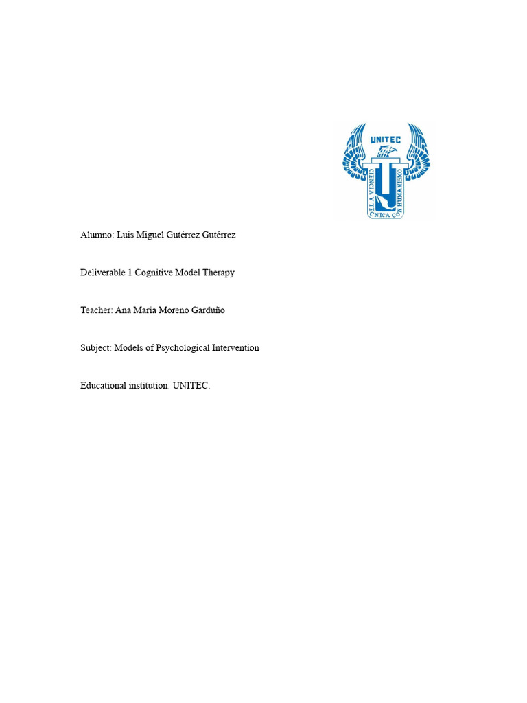 Psychological Intervention Models Deliverable 1 | PDF | Fear ...