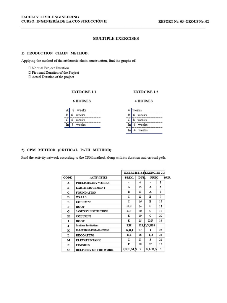 Construction Engineering Exercises | PDF | Building Engineering ...