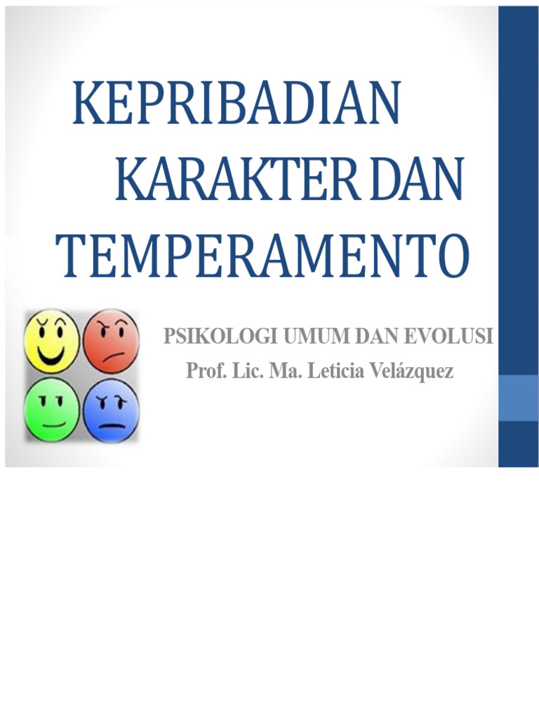 Memahami Kepribadian: Karakter dan Temperamen | PDF