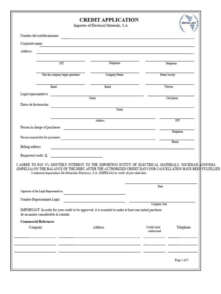 Credit Application PDF | PDF | Credit | Finance & Money Management