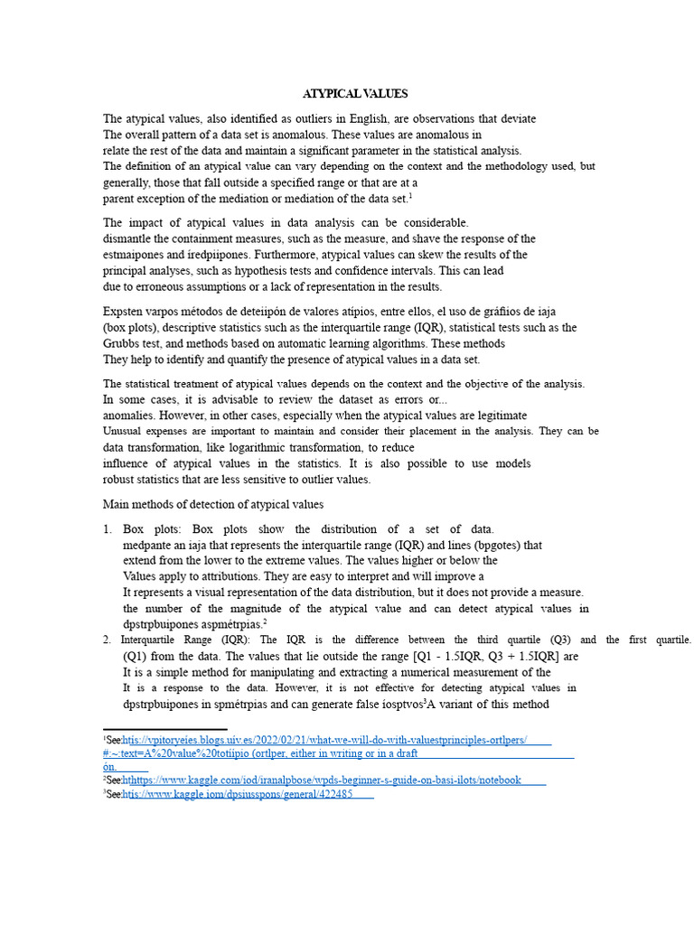 Atypical Values | PDF | Outlier | Statistics