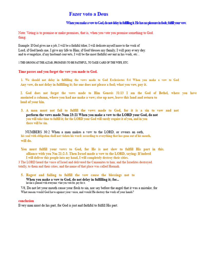 Make a vow to God | PDF | Old Testament Books | Weekly Torah Readings