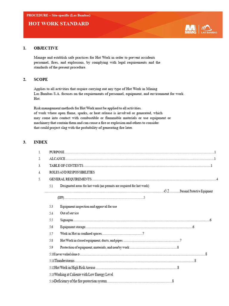 Hot Work Standard_10082021 | PDF | Occupational Safety And Health | Welding